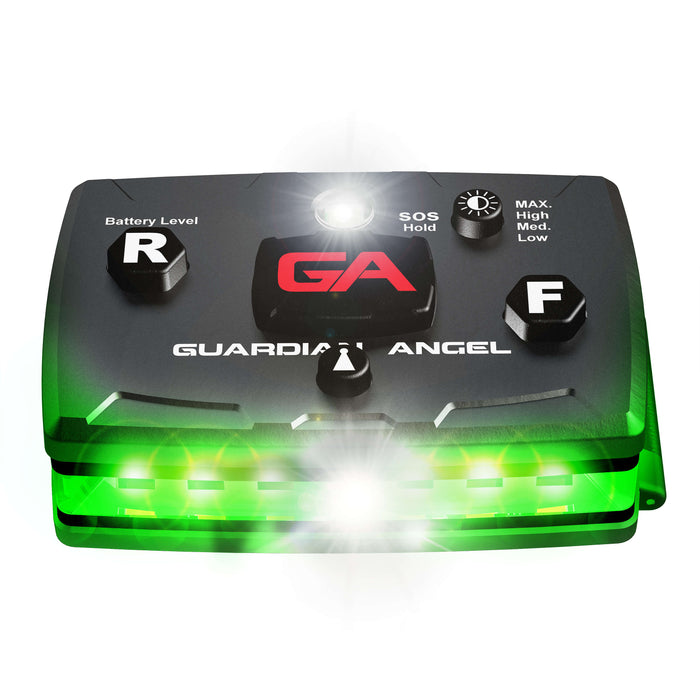 Guardian Angel ELT-G-G Green/ Wearable Safety Light 360° Visibility